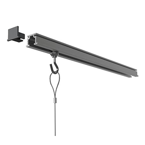 シルバー色/100cm/3353・パッケージ個数:1・カラー:シルバー色・入り数:レール本体 1、取り付けネジ 4、ランナー 2個、ストッパー 1SET、ワイヤー 2本・天井用必要なパーツがすべてセットになった商品です。 安全荷重:10kg...