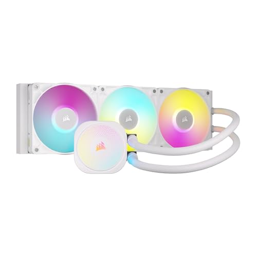 RX120 RGBケースファン×3【付属】ホワイト/360mm AIO/CW-9061021-WW・Color:ホワイトSize:360mm AIO・パッケージ個数:1・iCUE LINKでオールインワンCPUクーリングを簡単に： iCUE...