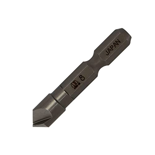 -/8mm/8mm・Size:8mm・パッケージ個数:1・仕様:6.35mm六角軸・皿角度:90度・軸:ハイス材・刃:ハイス材商品紹介 皿取加工・バリ取りに最適 【用途】 面取・バリ取り8mm用ドリル 【特徴】 ・穴あけ後のバリ取り・面取加...