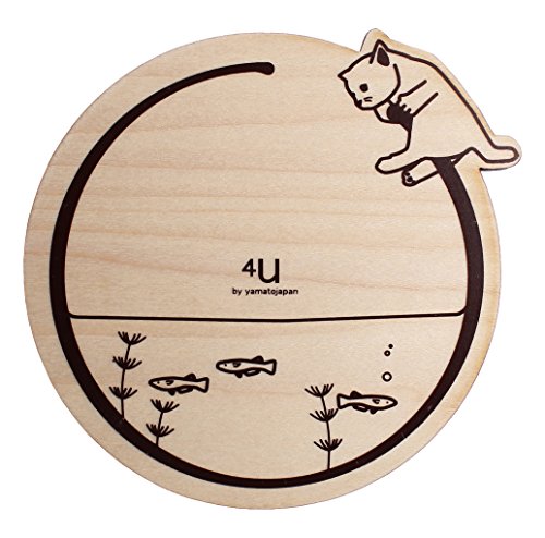 ねこ/約W10.5 D0.6 H9/YK17-102・Color:ねこPatternName:RING・パッケージ個数:1・サイズ：約W10.5 D0.6 H9・材質:シナ合板・原産国:日本愛らしいキャラクターがそっとグラスに寄り添います