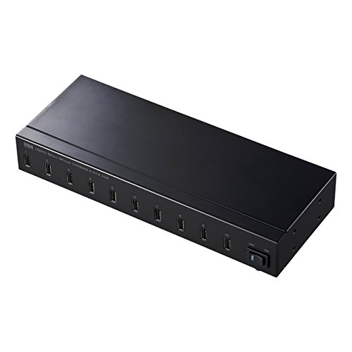 10ポート-/-/USB-2HCS10・Style:10ポート・パッケージ個数:1・【通信速度】:480Mbps/12Mbps/1.5Mbps(理論値)・【電源】:セルフパワー・【供給電流】:各ポート最大2.4A ※パソコン接続時は最大出力...