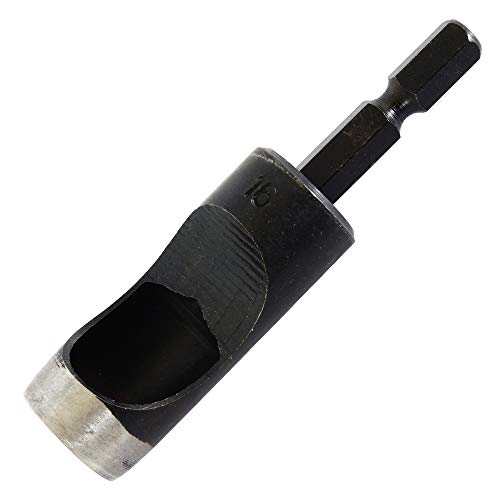 ブラック/16mm/HMP-16・Size:16mm・パッケージ個数:1・サイズ:全長72×外径18mm・質量:44g・用途:皮・布・紙の穴あけ、レザークラフト、手芸・本体材質:機械構造用炭素鋼(SC)・硬度HRC46~48・軸径:六角軸対...