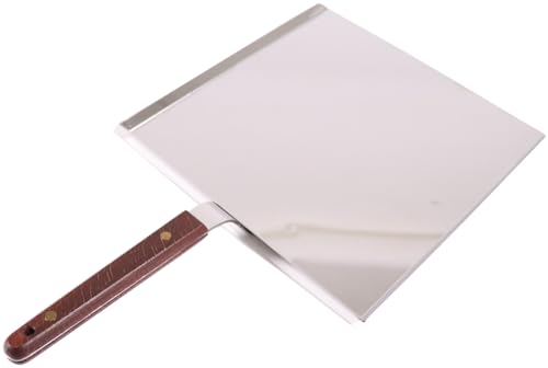 シルバー/小/065038・パッケージ個数:1・サイズ(約):幅23.5×奥行23.5×柄17cm・素材・材質:18-0ステンレス、柄/天然木・生産国:日本 (燕三条)お好み焼・焼そば等をカウンターで焼いて客席テーブルへ運ぶ道具