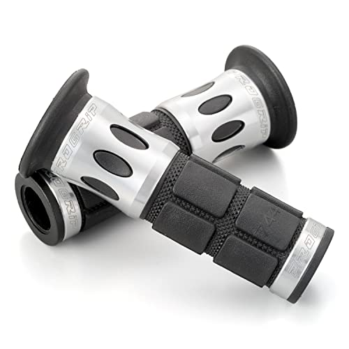 シルバー/115mm/98103・Color:シルバー・パッケージ個数:1・【用途】原付バイク用22mmハンドルグリップ・【材質】スタンダードラバー/アルミリング・【仕様1】サイズ:115mm、内径(左/右):22mm/25mm・【仕様2】...