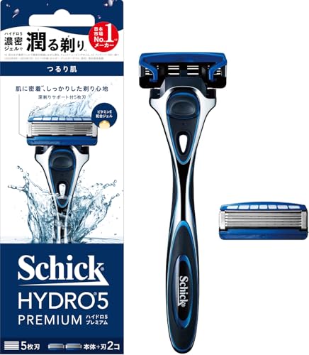 ハイドロ5プレミアムつるり肌ブラック/刃付き+替刃1コ/HPM5-210・PatternName:ホルダー(刃付き+替刃1コ)Style:ハイドロ5プレミアムつるり肌・パッケージ個数:1・極めた剃り味を実現する4つの革新技術・「ハイドログラ...