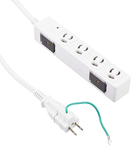 マグネット 雷サージガード4個口/3m/BSTAPMS3430WH・Size:3mStyle:マグネット 雷サージガードColor:4個口・パッケージ個数:1・●3ピン4個口の電源タップ・■プラグ仕様:3ピン(3ピン⇒2ピン変換アダプター付...