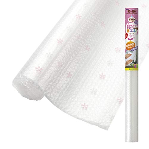カンタン水貼りフラワー柄/幅90cm/E1536・Style:カンタン水貼りPatternName:フラワーピンク・パッケージ個数:1・【断熱】窓ガラスに貼ることで窓ガラスの熱の伝わりを抑えます。3層シートの約3.5mmの空気層でグーンと暖...