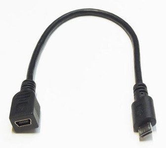 microB オス - MiniB メスブラック/-/USBMCA/M5B20F・Style:microB オス - MiniB メス・パッケージ個数:1・コネクタ形状:USB micro B (オス) - Mini B (メス)・ケーブル...