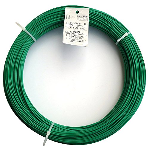 1_特大巻緑/[線径]#12 (2.6mm)/#12(約2.6mm)×180m・Size:[線径]#12 (2.6mm)Style:1_特大巻Color:緑・パッケージ個数:1・安全耐荷重:30kgf。なまし鉄線にPVC(ポリ塩化ビニール)...