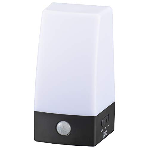 置き型ブラック/単4形電池使用/06-0144・Color:ブラックSize:単4形電池使用Style:置き型・パッケージ個数:1・明暗センサー+人感センサー付き・周囲が暗くなると人を検知して点灯、離れてしばらくすると自動消灯・屋外でも使え...