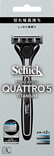 クアトロ5チタニウム ホルダーブラック/刃付き+替刃1コ/QTII5-210・PatternName:ホルダー(刃付き+替刃1コ)Style:クアトロ5チタニウム ホルダー・パッケージ個数:1・より深く、より快適に剃れる5枚刃。※刃と刃の間...