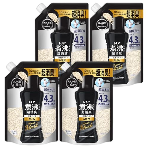 -/詰め替え 1810mL×4袋/-・PatternName:MENSize:詰め替え 1810mL×4袋・パッケージ個数:1・10回洗って落ちない汗臭・体臭*も超消臭！ *さらさ洗剤との比較・抗菌ビーズは、衣類の消臭専用のお洗濯ビーズ。い...
