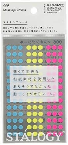 ネオン/5mm/S2232・Color:ネオンSize:5mmPatternName:単品・パッケージ個数:1・ラベルサイズ直径(mm)：5・色：ネオンブルー、ネオンイエロー、ネオンピンク・1パック内：各42枚×5シート・基材：和紙・粘着剤...