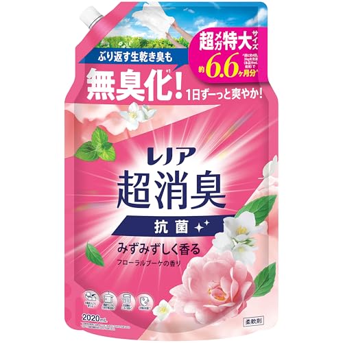 -/詰め替え 2020mL/-・PatternName:フローラルSize:詰め替え 2020mL・パッケージ個数:1・新しくなったレノア超消臭 フローラルブーケの香りはぶり返す生乾き臭も無臭化*1！1日ずーっと爽やか！ *1 柔軟剤未使用...