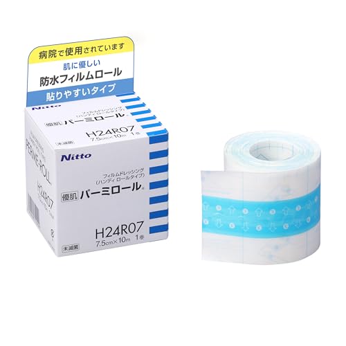 【幅7.5cm】透明/長さ10m/H24R07・Size:長さ10mStyle:【幅7.5cm】・パッケージ個数:1・【肌に優しい】 水蒸気透過性にすぐれた、むれにくく、肌に優しい防水フィルムロールです。「優肌ゲル粘着剤」は、軟らかく皮膚に...