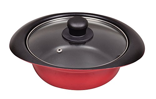 レット/幅25.5×奥行21×高さ11.5cm/HB-2458・パッケージ個数:1・製品サイズ:(約)幅25.5×奥行21×高さ11.5cm、鍋の縁の高さ6.9cm・材質:本体/アルミニウム合金(内面 ふっ素樹脂塗膜加工、外面 焼付塗装)、...