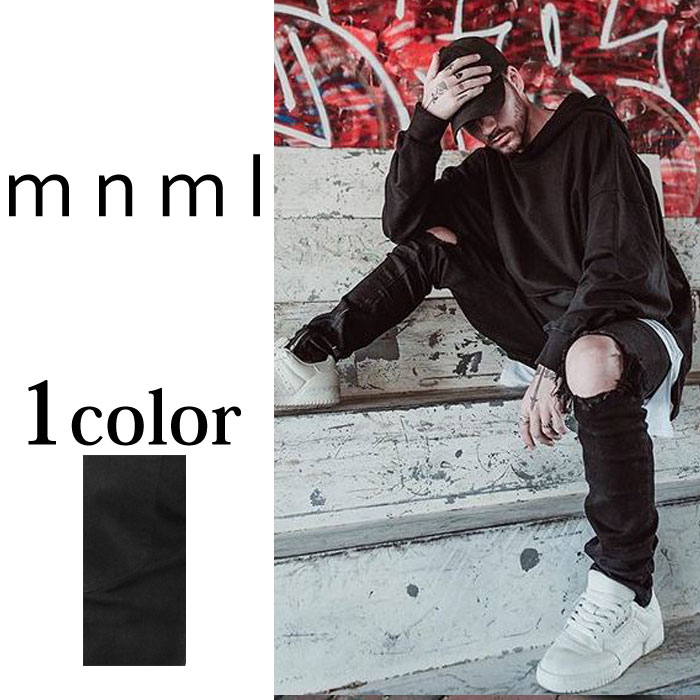 - M1 DENIM - mnml(ミニマル)から展開する「M1 STRETCH DENIM」 裾のZIPディティールがポイントでシルエットは脚長美脚効果を演出するスリムストレッチフィット。膝部分に施された大胆なダメージ加工等、高い加工技術...