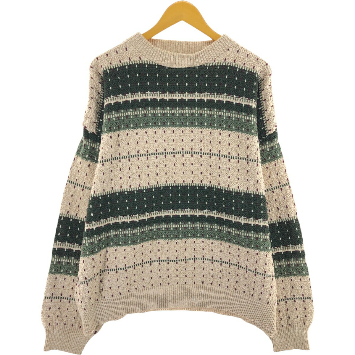 商品詳細 ブランド・PECONIC BAY TRADERS・ 特徴・長袖・クルーネック(丸首)・ヴィンテージ・ モデル/形状・コットンニットセーター・ 素材・コットン:100%・ 色・ベージュ系・カーキ系・ 柄・総柄・ 生産国・USA製・ ...