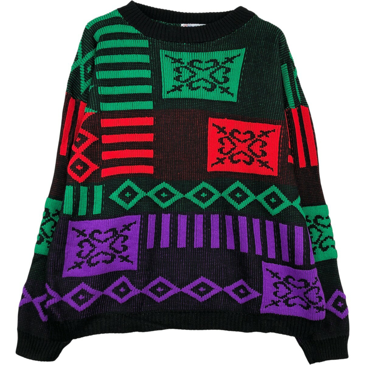 商品詳細 ブランド・Distinctive Sportswear・ 特徴・長袖・クルーネック(丸首)・ モデル/形状・アクリルニットセーター・ 素材・アクリル:100%・ 色・ブラック系 黒色・グリーン系 緑色・マルチカラー・ 柄・総柄・ ...