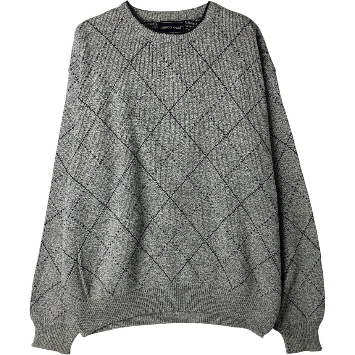 商品詳細 ブランド・FAIRWAY SPORT・ 特徴・長袖・クルーネック(丸首)・ モデル/形状・コットンニットセーター・ 素材・コットン:75%・アクリル:25%・ 色・グレー系 灰色・ 柄 生産国・USA製・ 年代 サイズ・メンズL・...