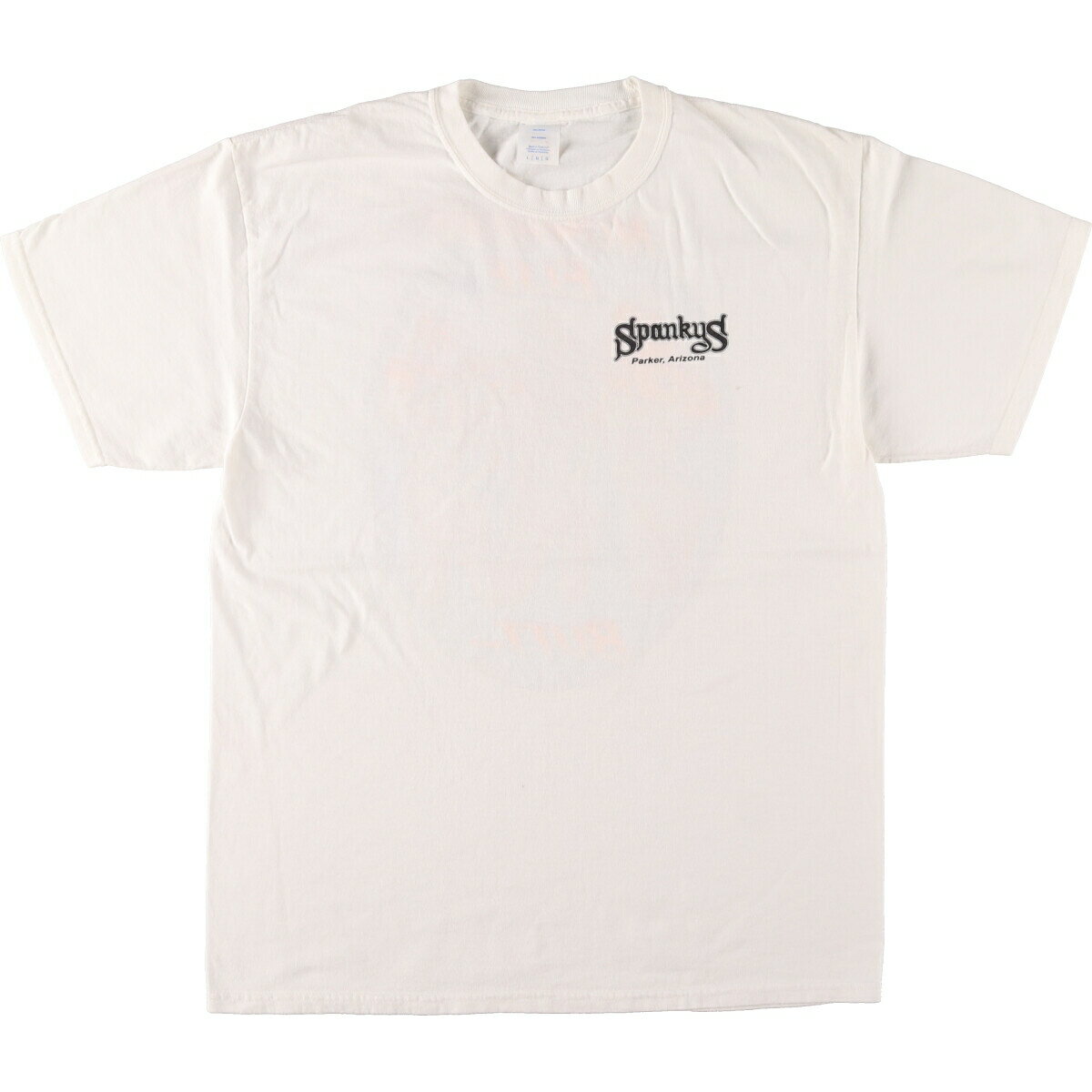 商品詳細 ブランド・UNKNOWN・ 特徴・クルーネック(丸首)・半袖・バックプリント・ モデル/形状・プリントTシャツ・ 素材・コットン:100%・ 色・ホワイト系 白色・ 柄・プリント・ 生産国・ホンジュラス製・ 年代 サイズ・表記サイ...