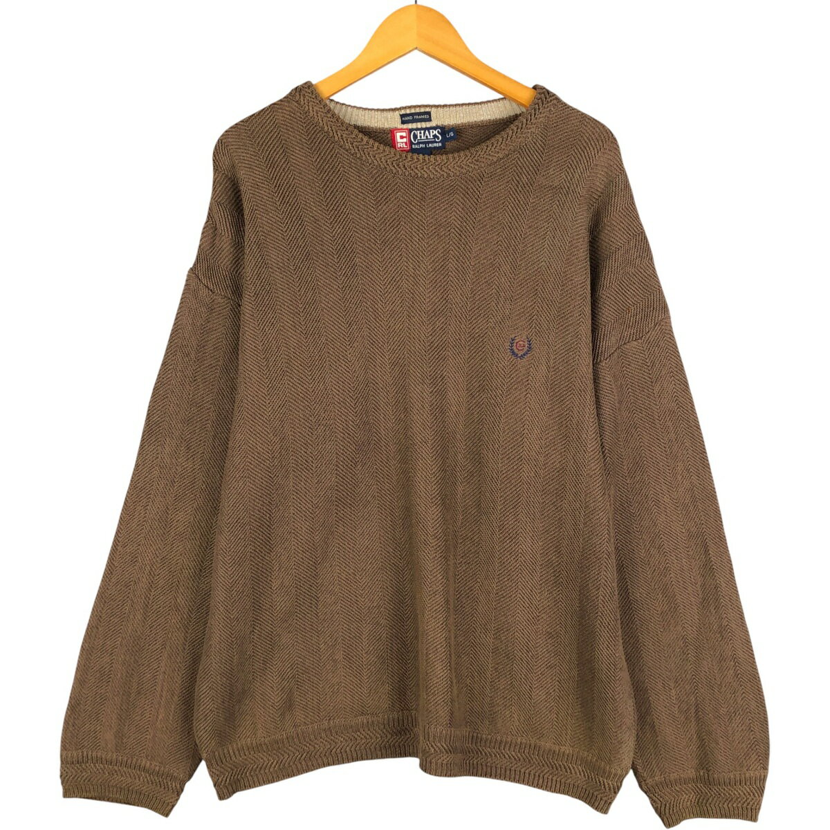 商品詳細 ブランド・Ralph Lauren・ラルフローレン・ 特徴・長袖・クルーネック(丸首)・ヘリンボーン・HAND FRAMED ハンドフレーム・ モデル/形状・CHAPS チャップス・コットンニットセーター・ 素材・コットン:100...