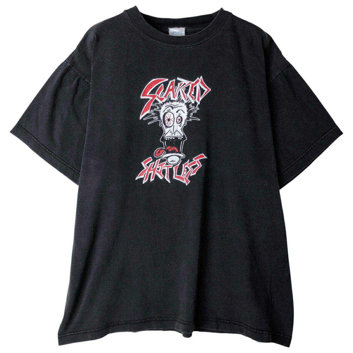 商品詳細 ブランド・SPORT・ 特徴・クルーネック(丸首)・半袖・ヴィンテージ・ モデル/形状・SCARED SHITLESS スケアード シットレス・プリントTシャツ・ 素材・コットン:100%・ 色・チャコール・ 柄・プリント・ 生産...