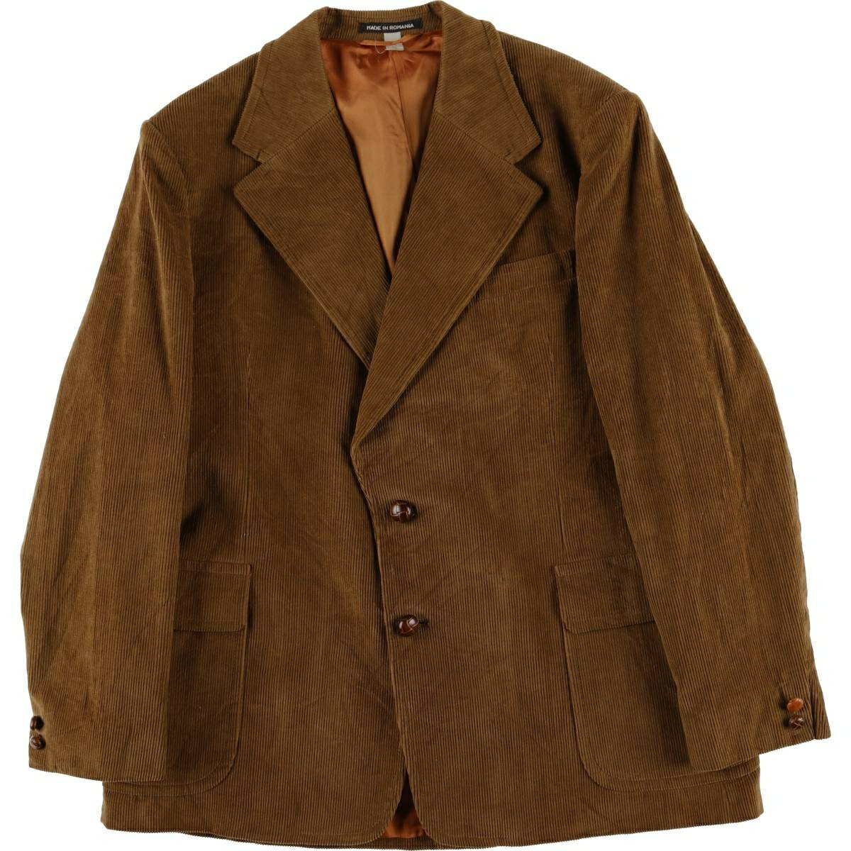 商品詳細 ブランド・Roos Atkins・ 特徴・厚手・2B 2つボタン・総裏・肩パッドあり・センターベント・ モデル/形状・コーデュロイテーラードジャケット・ 素材・不明・ 色・ブラウン系 茶色・ 柄・無地・ 生産国・ルーマニア製・ 年...