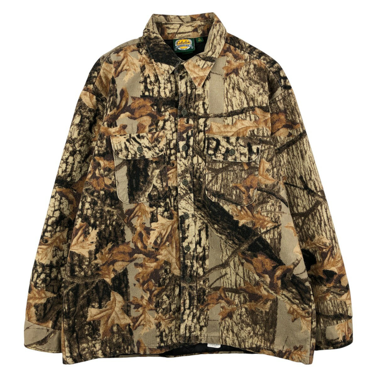 商品詳細 ブランド・Cabelas・カベラス・ 特徴・厚手・長袖・レギュラーカラー・フラップポケット・キルティングライナー・ モデル/形状・長袖 ヘビーネルシャツ・ 素材・コットン:100%・ 色・ベージュ系・ 柄・迷彩柄・リアルツリーカモ...