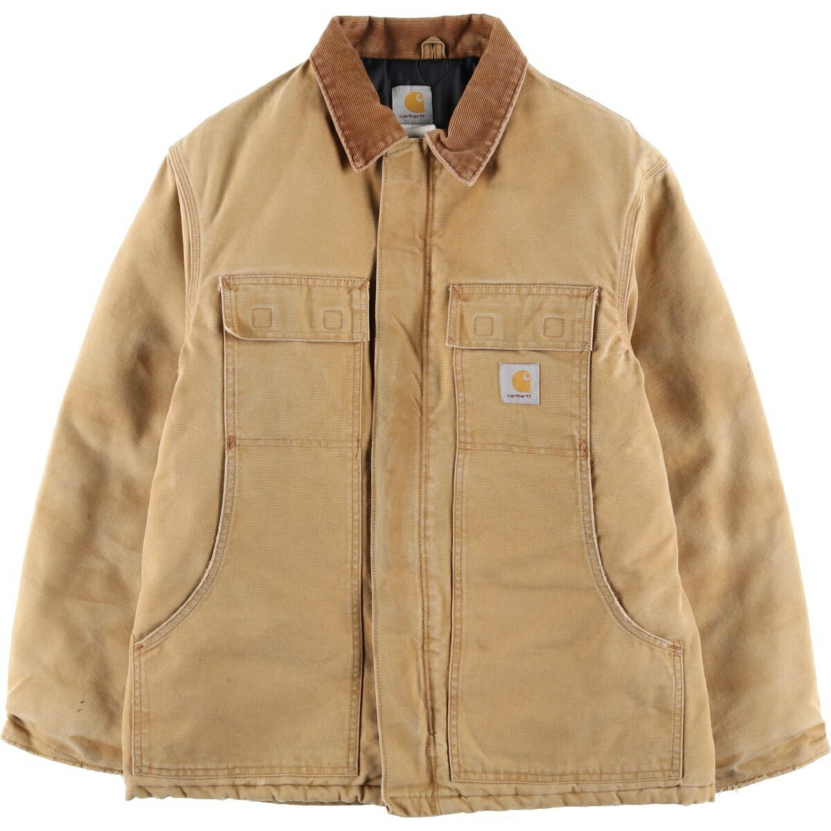 商品詳細 ブランド・Carhartt・カーハート・ 特徴・厚手・フルジップ・キルティングライナー・中綿入り・コーデュロイ襟・ モデル/形状・トラディショナルコート・ダックワークジャケット・ 素材・不明・ 色・オーカー系 黄土色・ 柄・無地・...