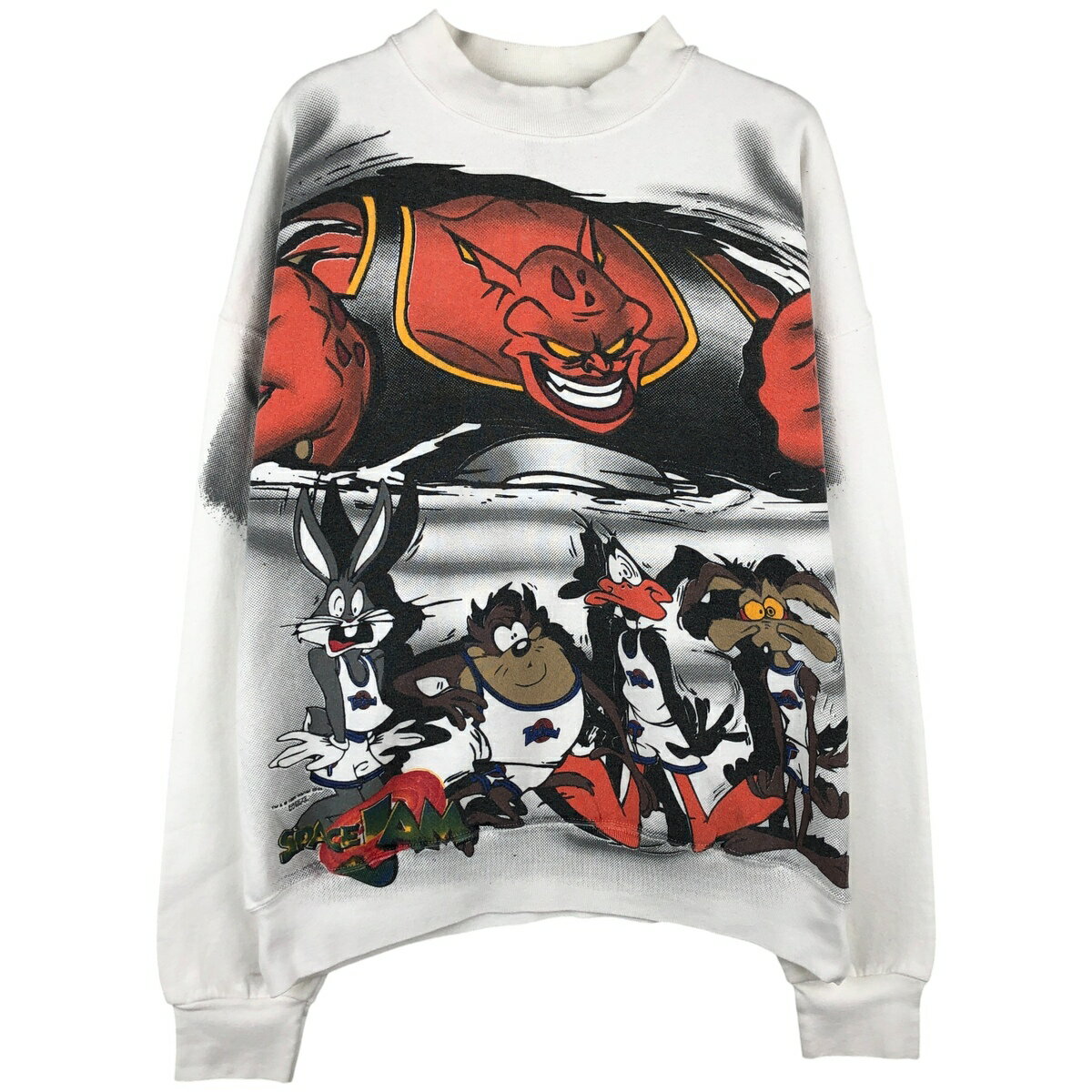 商品詳細 ブランド・SPACE JAM・ 特徴・クルーネック(丸首)・長袖・ヴィンテージ・大判プリント・ モデル/形状・LOONEY TUNES ルーニーテューンズ・キャラクタースウェットシャツ トレーナー・ 素材・不明・ 色・ホワイト系 ...