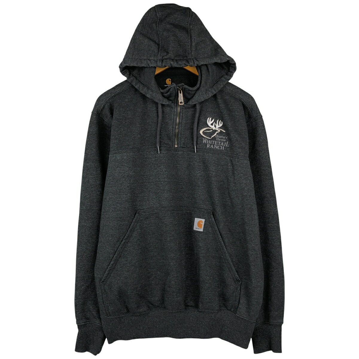 商品詳細 ブランド・Carhartt・カーハート・ 特徴・長袖・プルオーバー・ モデル/形状・ORIGINAL FIT・スウェットプルオーバーパーカー・ 素材・コットン:55%・ポリエステル:45%・ 色・グレー系 灰色・ 柄・刺繍・ロゴパ...