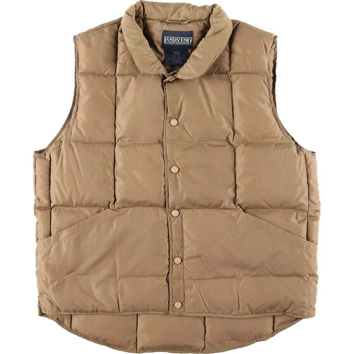 商品詳細 ブランド・LANDS' END・ランズエンド・ 特徴・厚手・スナップボタン・ヴィンテージ・ モデル/形状・グースダウンベスト・ 素材・ナイロン:100%・グースダウン(インサレーション)・ 色・ベージュ系・ 柄・無地・ 生産国・中...