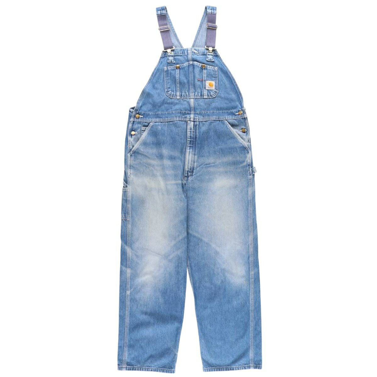 商品詳細 ブランド・Carhartt・カーハート・ 特徴・ジッパーフライ・ハンマーループ・ビッグサイズ・ワイドパンツ・スパナポケット・ モデル/形状・デニムオーバーオール・ 素材・コットン:100%・ 色・ブルー系 青色・ 柄・ロゴパッチ・...