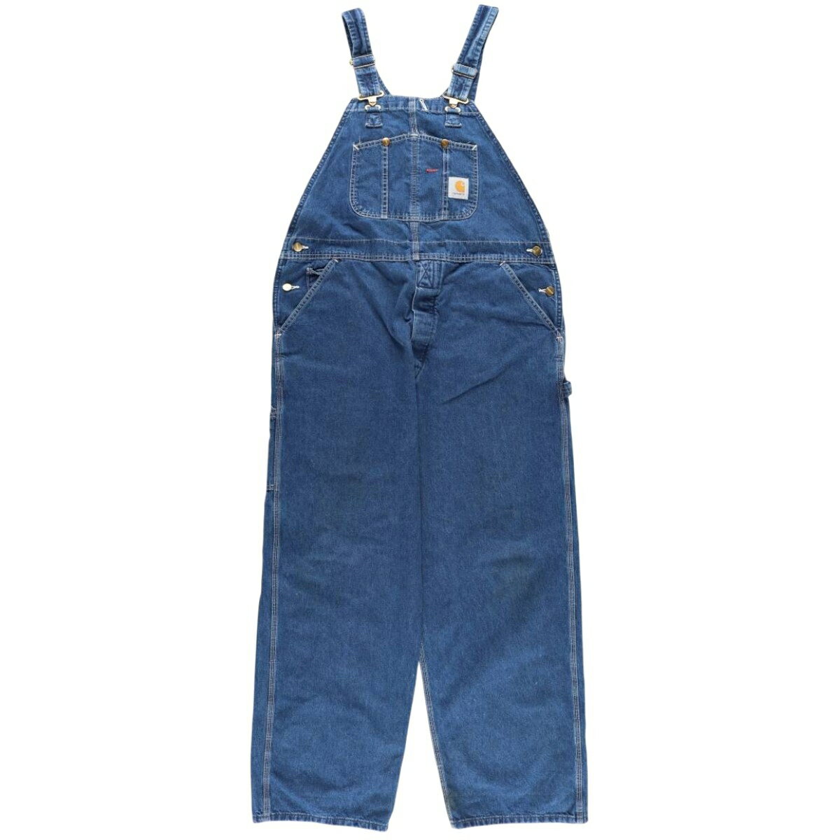 商品詳細 ブランド・Carhartt・カーハート・ 特徴・ジッパーフライ・ハンマーループ・ビッグサイズ・ワイドパンツ・ユニオンチケット付き・ モデル/形状・デニムオーバーオール・ 素材・コットン:100%・ 色・ブルー系 青色・ 柄・ロゴパ...