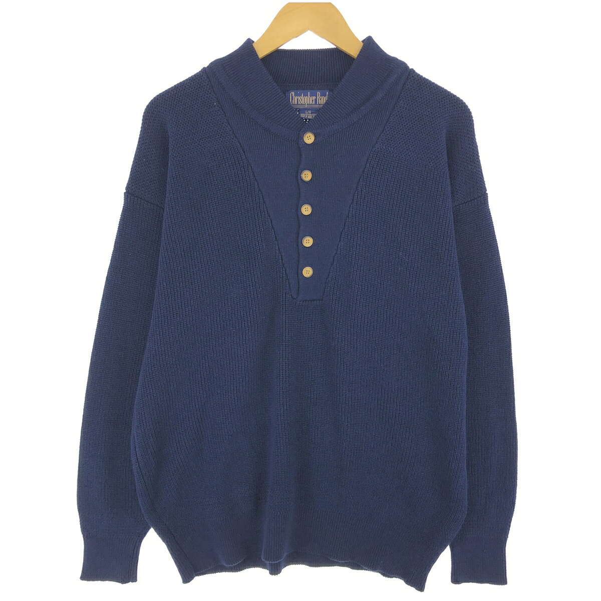 商品詳細 ブランド・Christopher Rand・ 特徴・ハーフボタン・長袖・ モデル/形状・コットンニットハーフボタンセーター・ 素材・コットン:100%・ 色・ネイビー系 紺色・ 柄・無地・ 生産国・香港製・ 年代 サイズ・表記サイ...