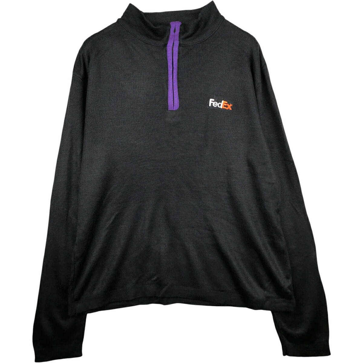 商品詳細 ブランド・FedEx・ 特徴・ハーフジップ・長袖・ モデル/形状・アクリルニットハーフジップセーター・ 素材・アクリル:100%・ 色・ブラック系 黒色・パープル系 紫色・ 柄・無地・ワンポイント・ 生産国・メキシコ製・ 年代 サ...