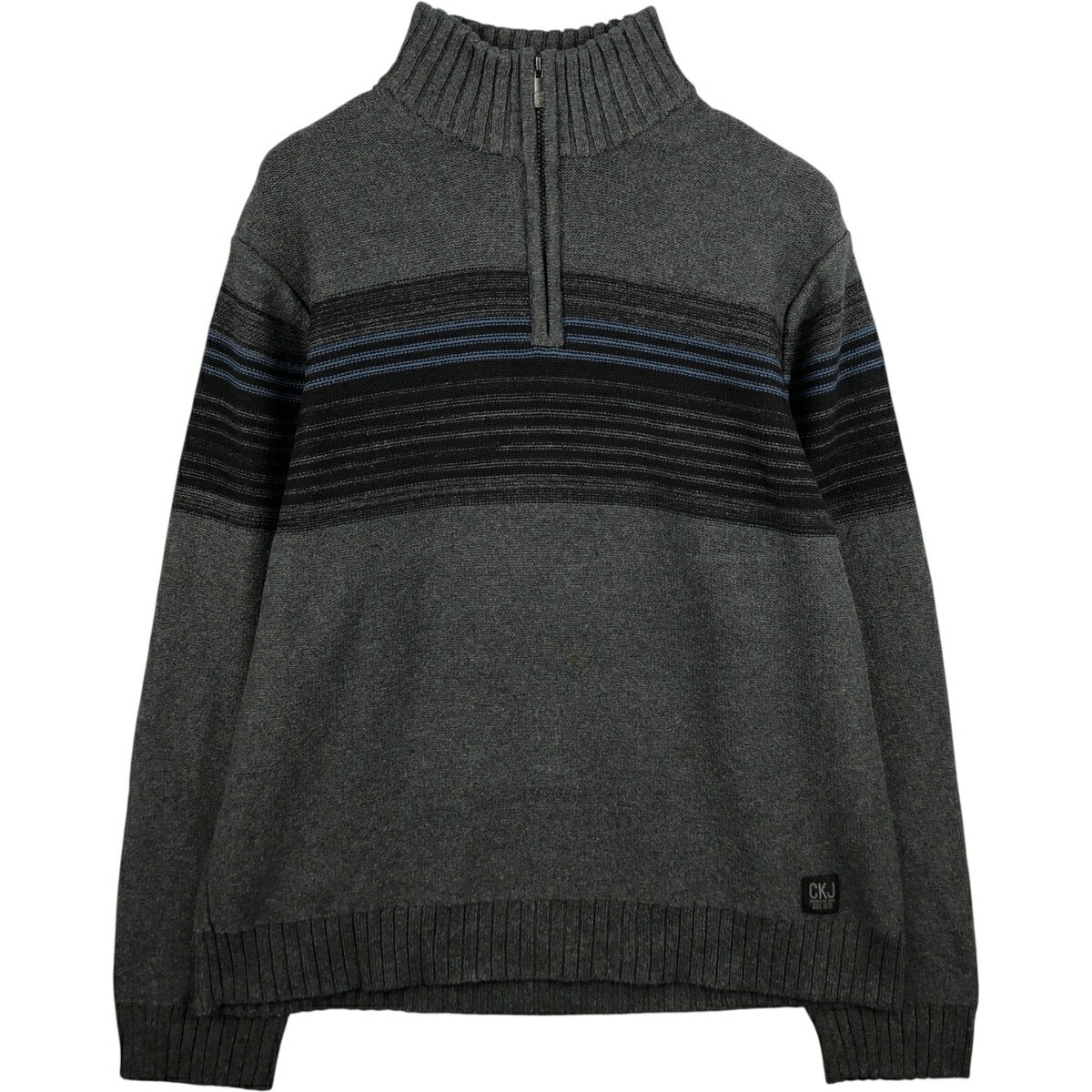 商品詳細 ブランド・Calvin klein・カルバンクライン・ 特徴・ハーフジップ・長袖・ヴィンテージ・ モデル/形状・JEANS・コットンニットハーフジップセーター・ 素材・コットン:100%・ 色・チャコール・ブラック系 黒色・ブルー...