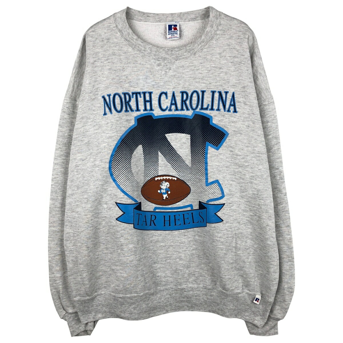 商品詳細 ブランド・Russell・ラッセル・ 特徴・クルーネック(丸首)・長袖・ヴィンテージ・前Vガゼット・ノースカロライナ大学・ モデル/形状・カレッジスウェットシャツ トレーナー・ 素材・コットン:50%・ポリエステル:50%・ 色・...