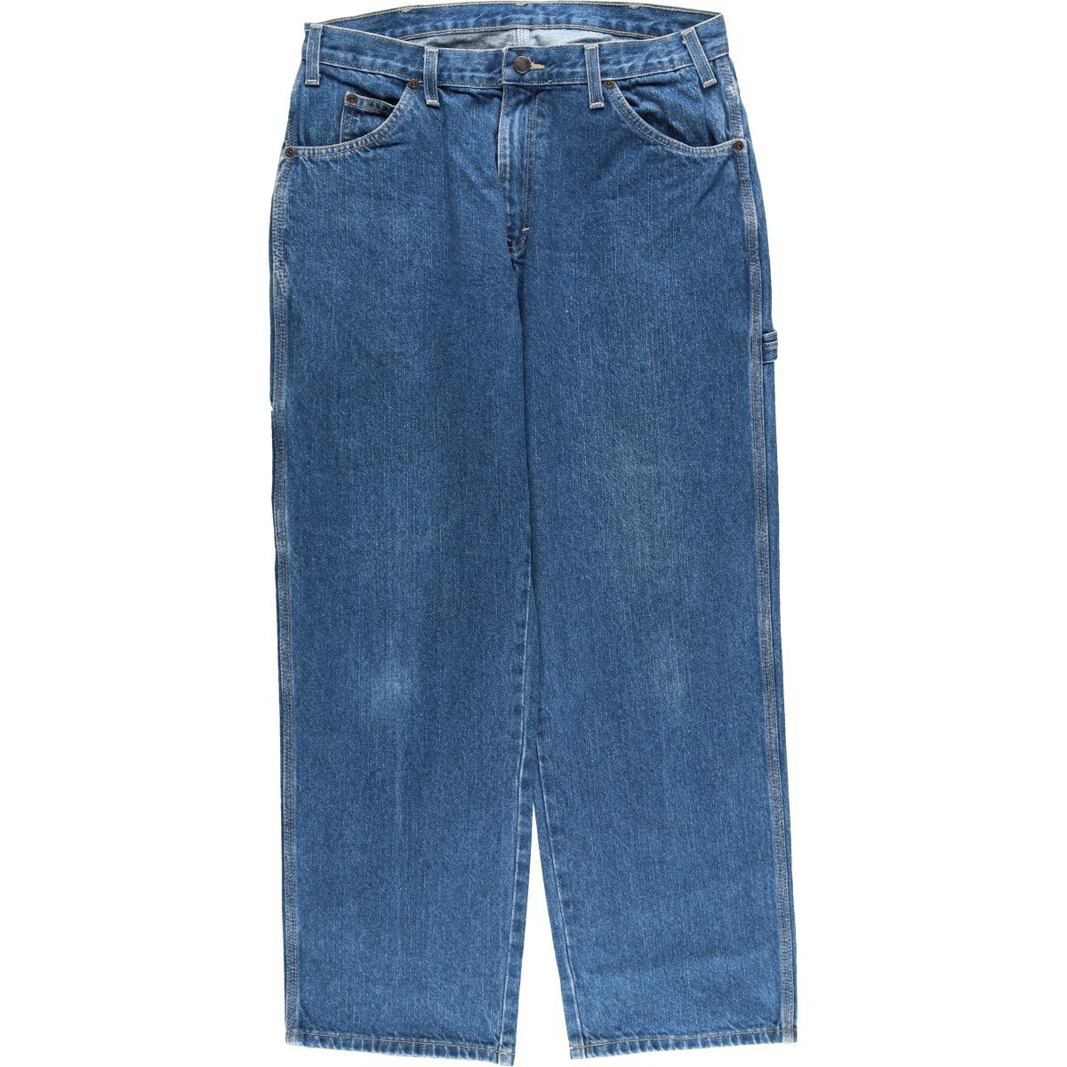 商品詳細 ブランド・Dickies・ディッキーズ・ 特徴・ジッパーフライ・スパナポケット・ワイドパンツ・ハンマーループ・ モデル/形状・デニムペインターパンツ・ 素材・コットン:100%・ 色・ブルー系 青色・ 柄・無地・ロゴパッチ・ 生産...