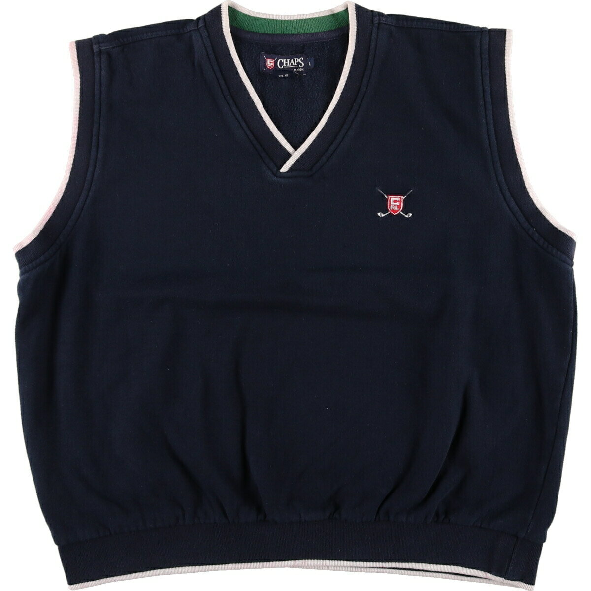 商品詳細 ブランド・Ralph Lauren・ラルフローレン・ 特徴・Vネック・フリースライナー・短丈　ショート丈・ヴィンテージ・ モデル/形状・CHAPS チャップス・スウェットベスト・ 素材・コットン:80%・ポリエステル:20%・ 色...