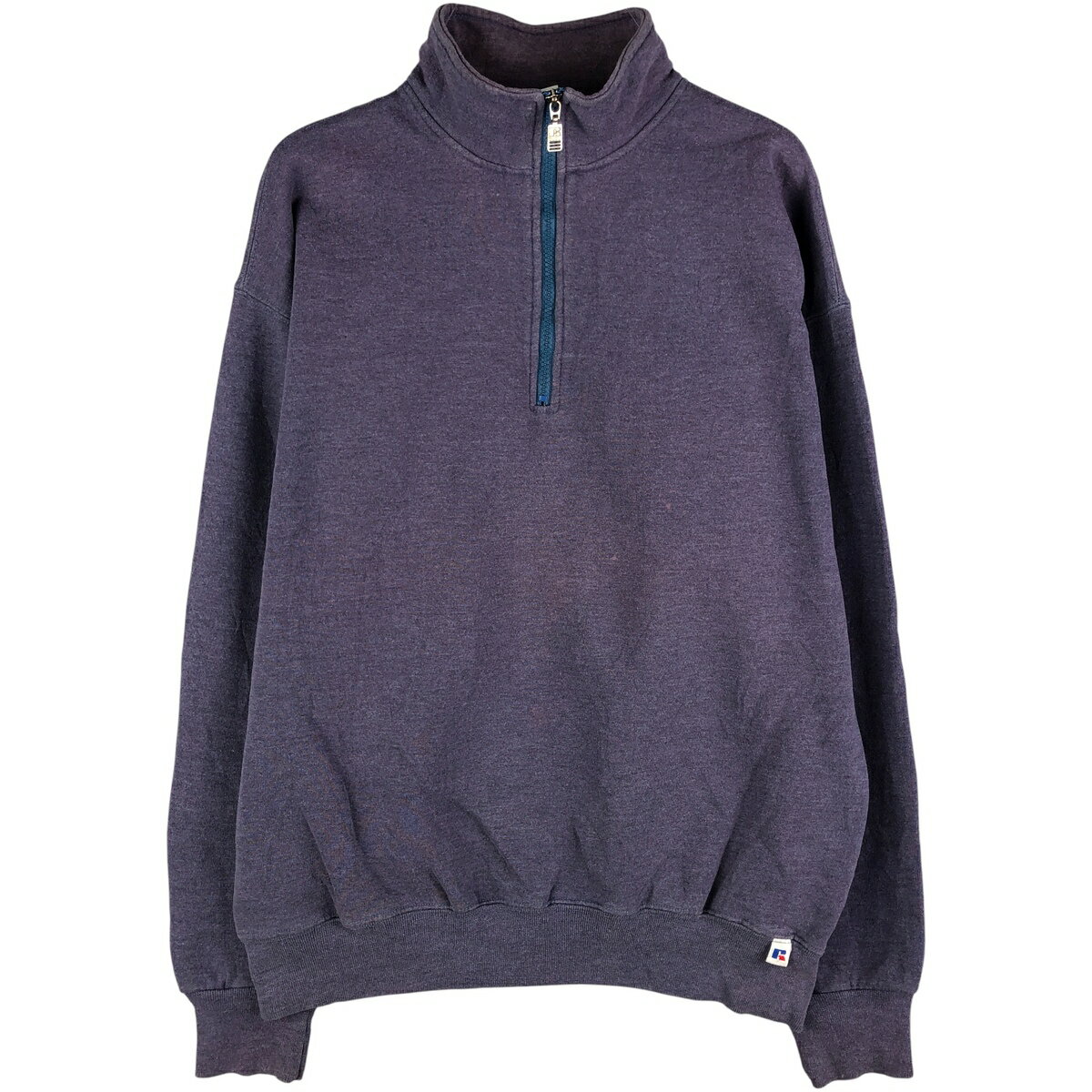 商品詳細 ブランド・Russell・ラッセル・ 特徴・ハーフジップ・長袖・フェード・ヴィンテージ・ モデル/形状・ハーフジップスウェットシャツ トレーナー・ 素材・ポリエステル:55%・ポリエステル:45%・ 色・ネイビー系 紺色・ 柄・無...