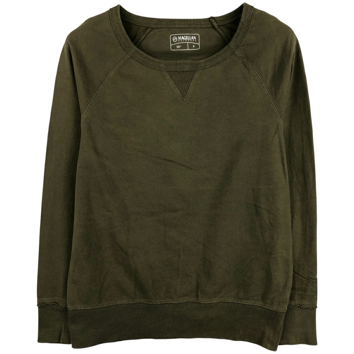 商品詳細 ブランド・MAGELLAN・ 特徴・クルーネック(丸首)・長袖・前Vはめ込みガゼット・ラグランスリーブ・ モデル/形状・無地 ブランクスウェットシャツ トレーナー・ 素材・コットン:100%・ 色・カーキ系・ 柄・無地・ 生産国・...
