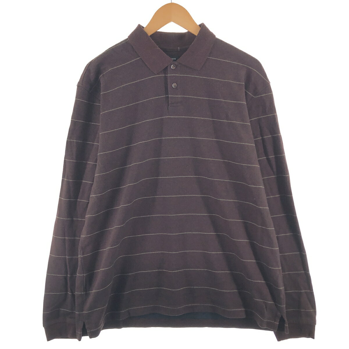 商品詳細 ブランド・VAN HEUSEN・ヴァンヒューゼン・ 特徴・長袖・レギュラーカラー・ モデル/形状・ポロニットセーター・ 素材・コットン:76%・ポリエステル:24%・ 色・ブラウン系 茶色・ 柄・ボーダー柄・ 生産国・バングラデシ...