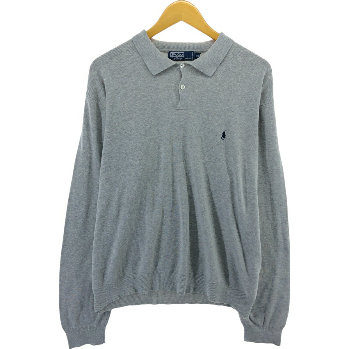 商品詳細 ブランド・Ralph Lauren・ラルフローレン・ 特徴・レギュラーカラー・長袖・ モデル/形状・POLO by Ralph Lauren・ポロニットセーター・ 素材・ピマコットン:100%・ 色・グレー系 灰色・ 柄・無地・ワ...