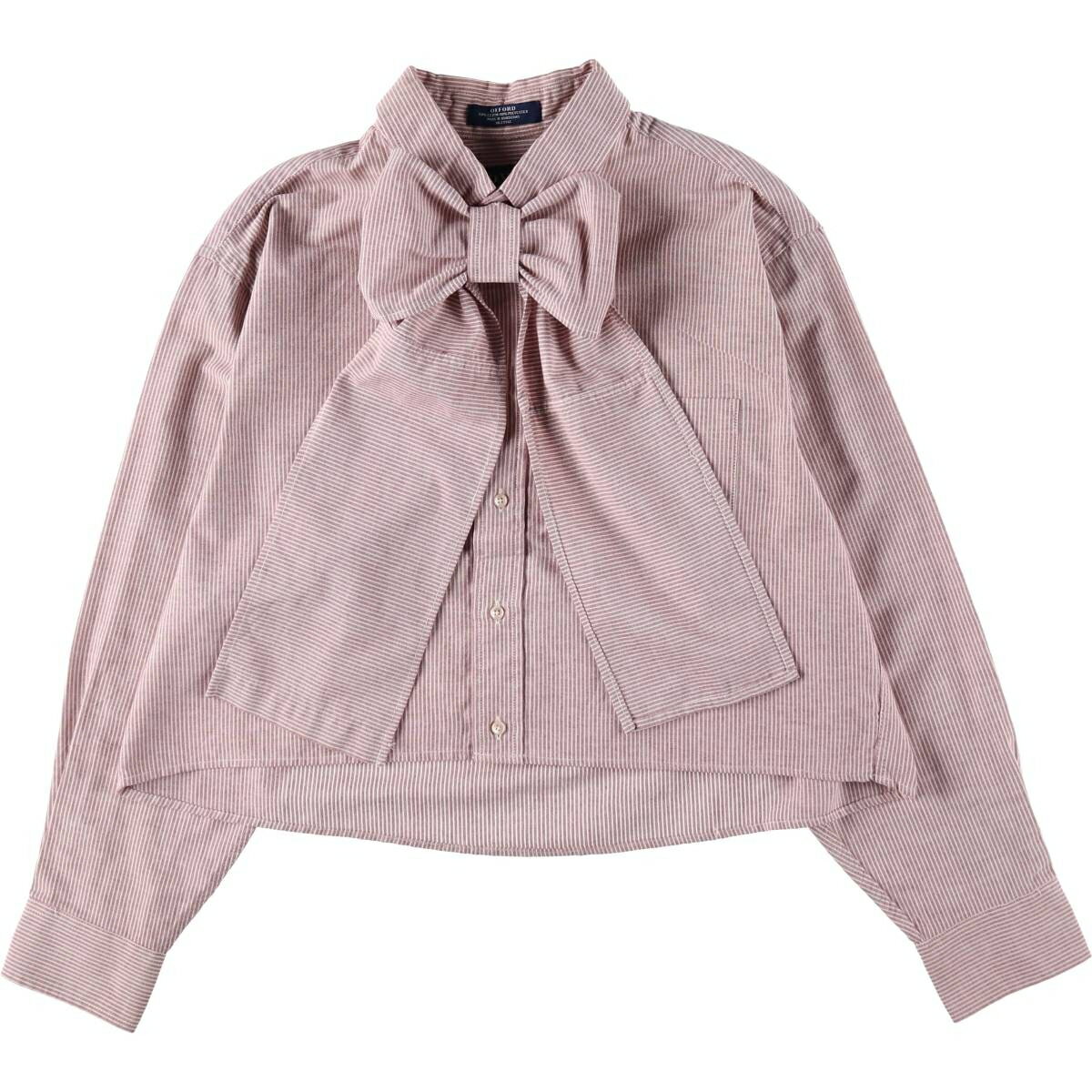 商品詳細 ブランド・UNKNOWN・ 特徴・短丈 ショート丈・長袖・ボタンダウン・リボン取り外し可能・オックスフォード・ モデル/形状・Eluluオリジナルリメイク ビッグリボンシャツ・長袖 ボタンダウンストライプシャツ・ 素材・コットン:...