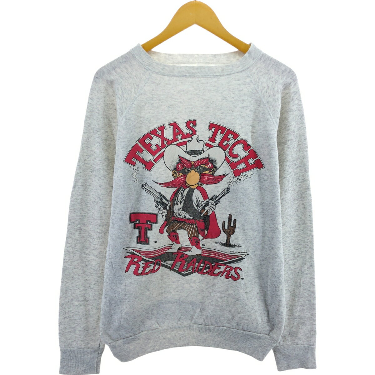 商品詳細 ブランド・UNKNOWN・ 特徴・クルーネック(丸首)・長袖・ラグランスリーブ・ モデル/形状・カレッジ キャラクタースウェットシャツ トレーナー・ 素材・不明・ 色・グレー系 灰色・ 柄・プリント・ 生産国・不明・ 年代・90年...