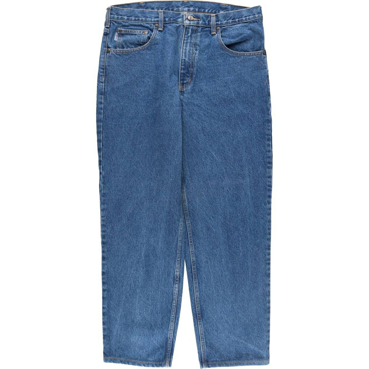 商品詳細 ブランド・Carhartt・カーハート・ 特徴・ジッパーフライ・ワイドパンツ・ モデル/形状・テーパードデニムパンツ・ 素材・コットン:100%・ 色・ブルー系 青色・ 柄・無地・ロゴパッチ・ 生産国・ニカラグア製・ 年代 サイズ...