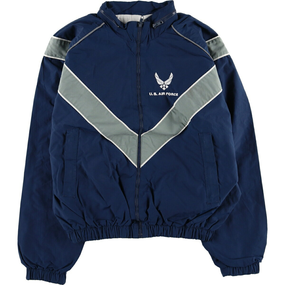 商品詳細 ブランド・UNKNOWN・ 特徴・米軍実品・U.S.AIR FORCE・04年納品・フード収納型・メッシュライナー・ モデル/形状・PTU トレーニングジャケット・ナイロンジャケット・ 素材・ナイロン:100%・ 色・ネイビー系 ...