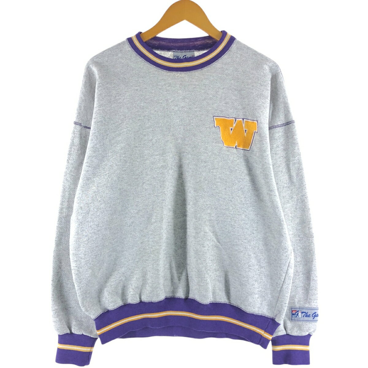 商品詳細 ブランド・THE GAME・ 特徴・長袖・クルーネック(丸首)・ モデル/形状・カレッジスウェットシャツ トレーナー・ 素材・コットン:80%・ポリエステル:20%・ 色・グレー系 灰色・マルチカラー・ 柄・プリント・ 生産国・不...